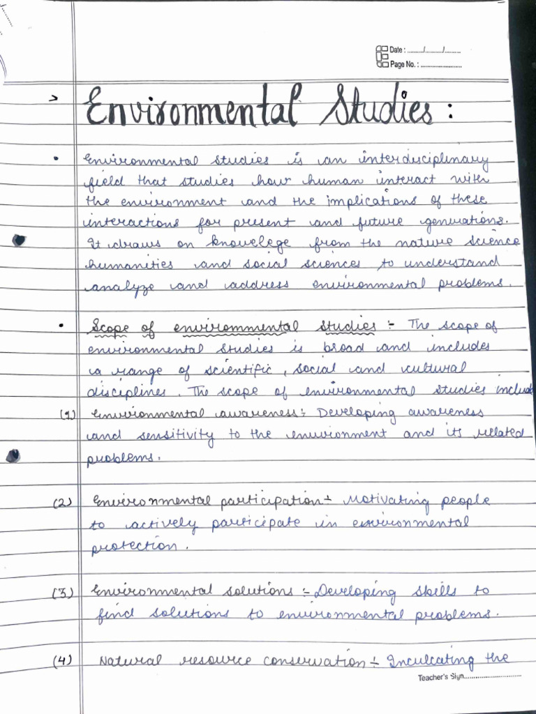 Environmental Studies Notes | PDF
