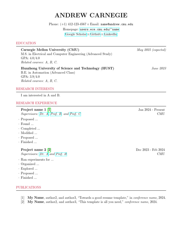 Andrew Carnegie: ECE Graduate Resume | PDF