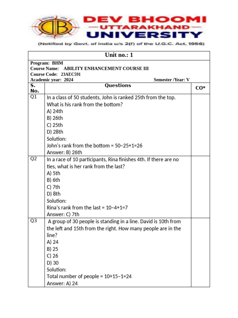 AEC - III (UG) | PDF | Probability | Odds