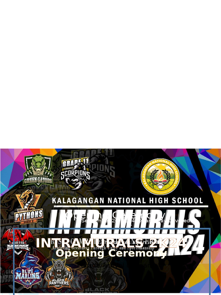 Intramurals 2K24 Opening Ceremony | PDF