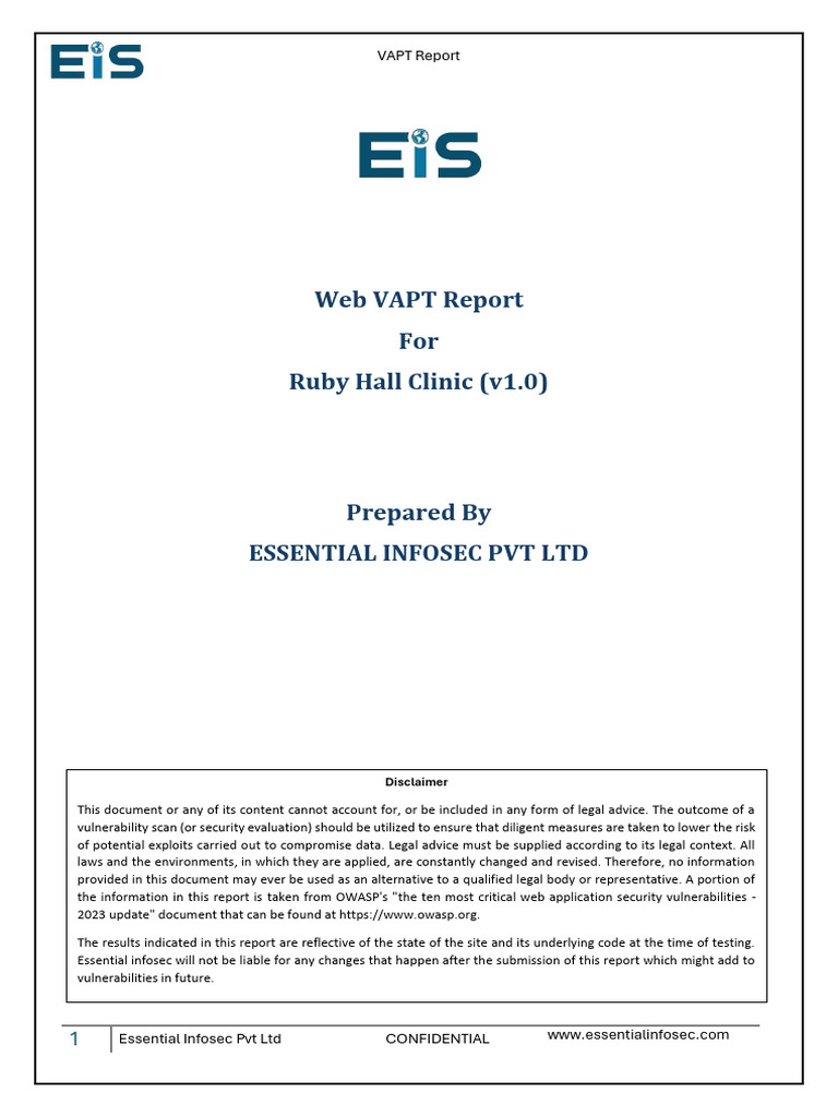 Web - VAPT - Report - Blood - Bank - Prod-DT - 21.10.24 - V1.0 | PDF | Transport Layer Security ...