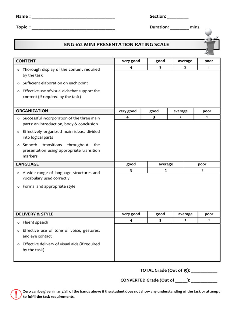 102 Mini Prst. Rubric Format Sts | PDF | Human Communication | Linguistics
