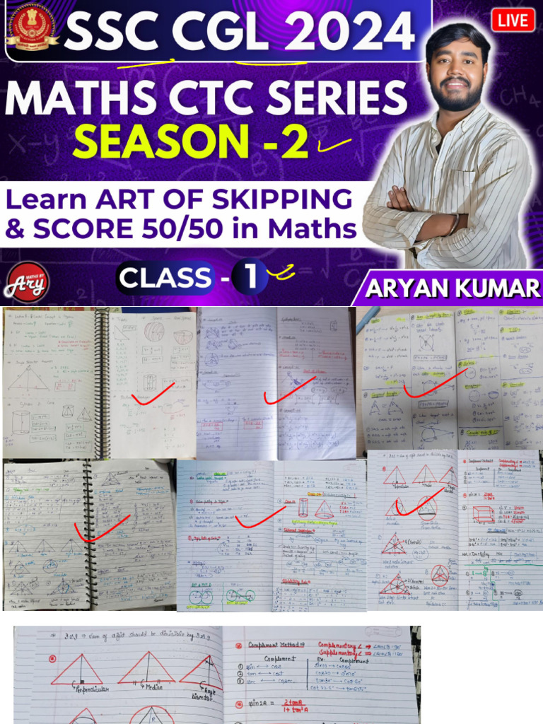 SSC CGL 2024 Maths CTC Series S-2 Class 1 | PDF | Ratio | Elementary ...