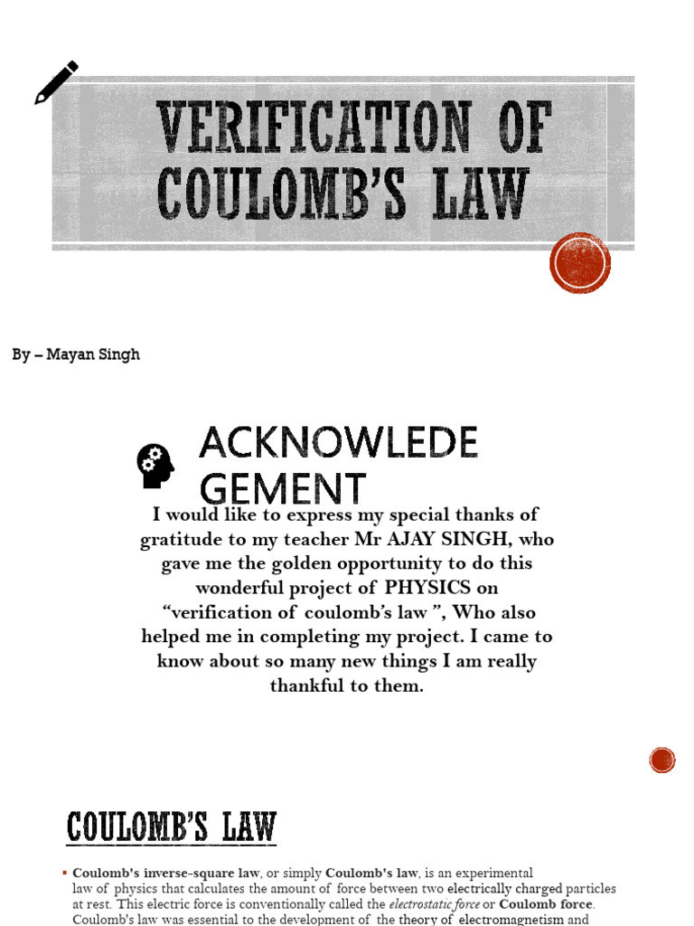 Coulombs Law | PDF | Physics | Applied And Interdisciplinary Physics