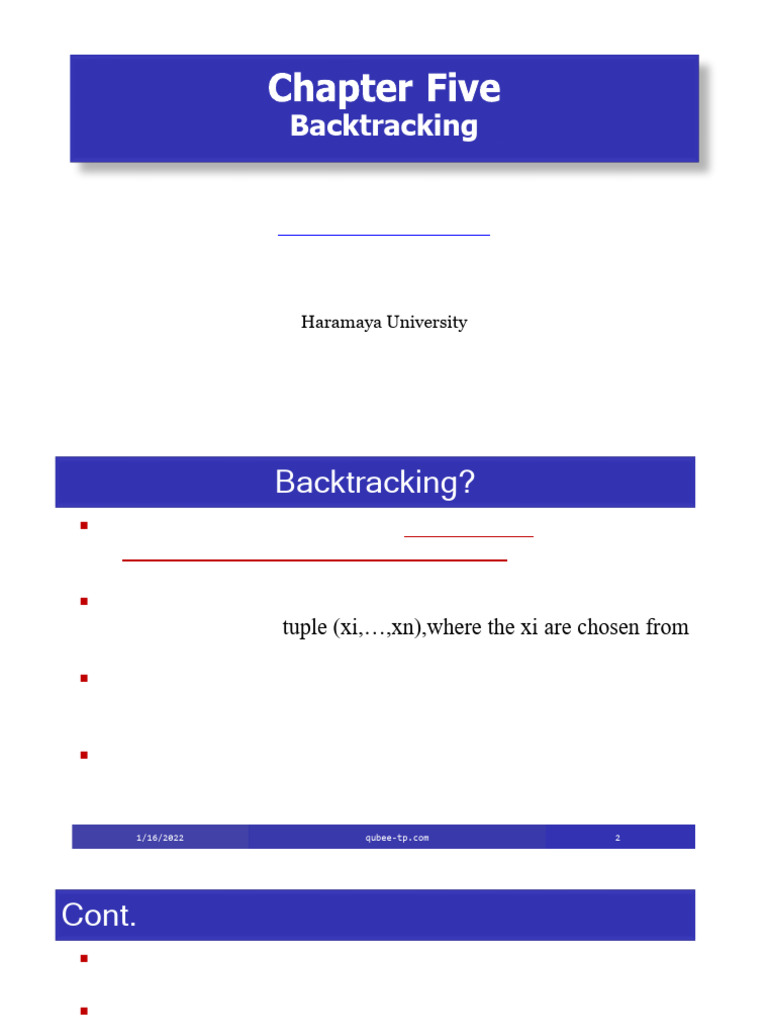Chapter Five - Backtracking | PDF | Mathematical Concepts | Theoretical Computer Science
