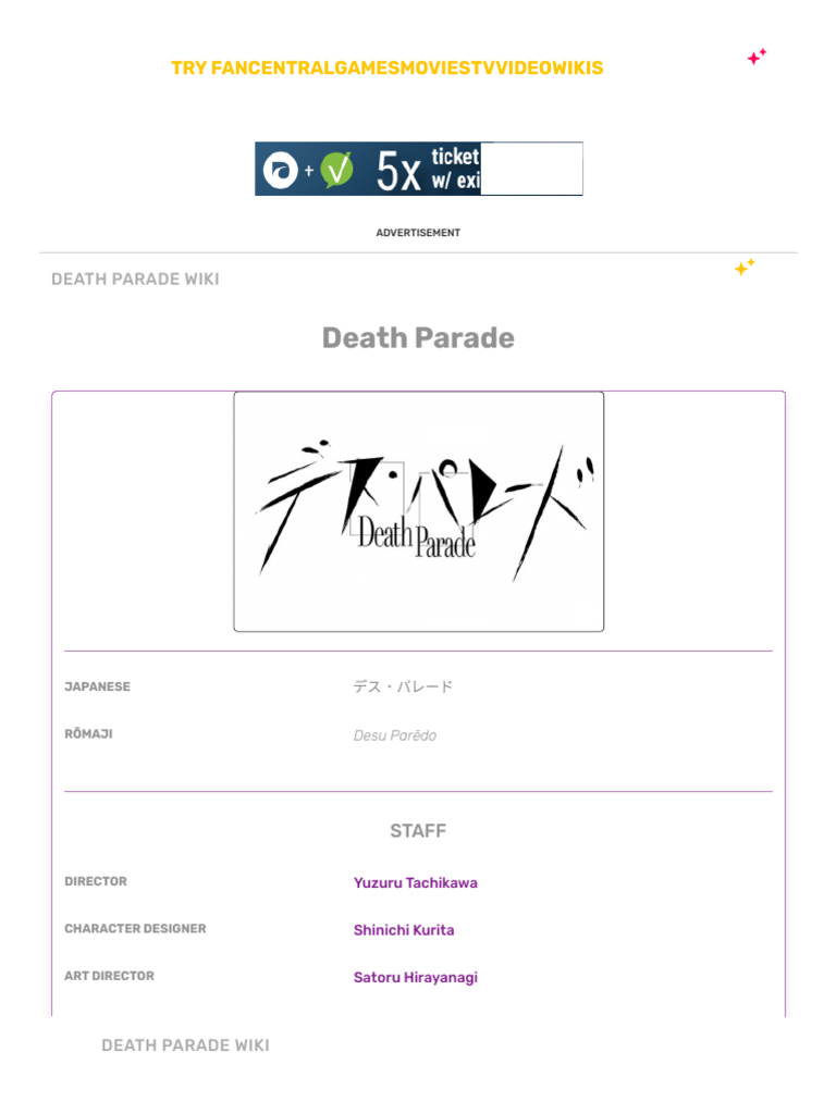 Death Parade Episode Guide | PDF | Games & Activities