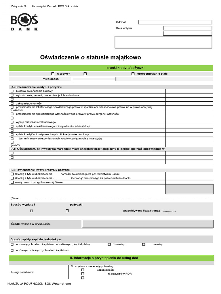 Oświadczenie o Statusie Fin Maj - Standard | PDF