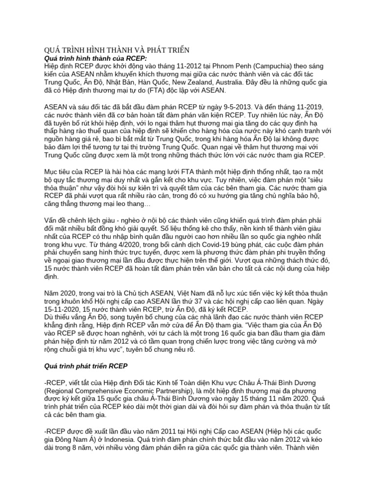 RCEP | PDF