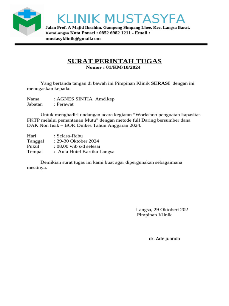 Kop Surat Klinik Mustasyfa | PDF