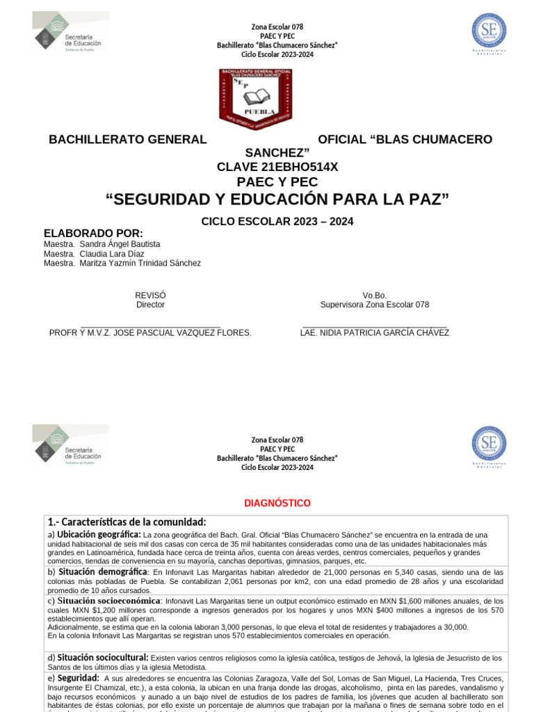 Paec y Pec 2024 Yaz J Clau J Sandy 2 | PDF | Escuelas | Valores