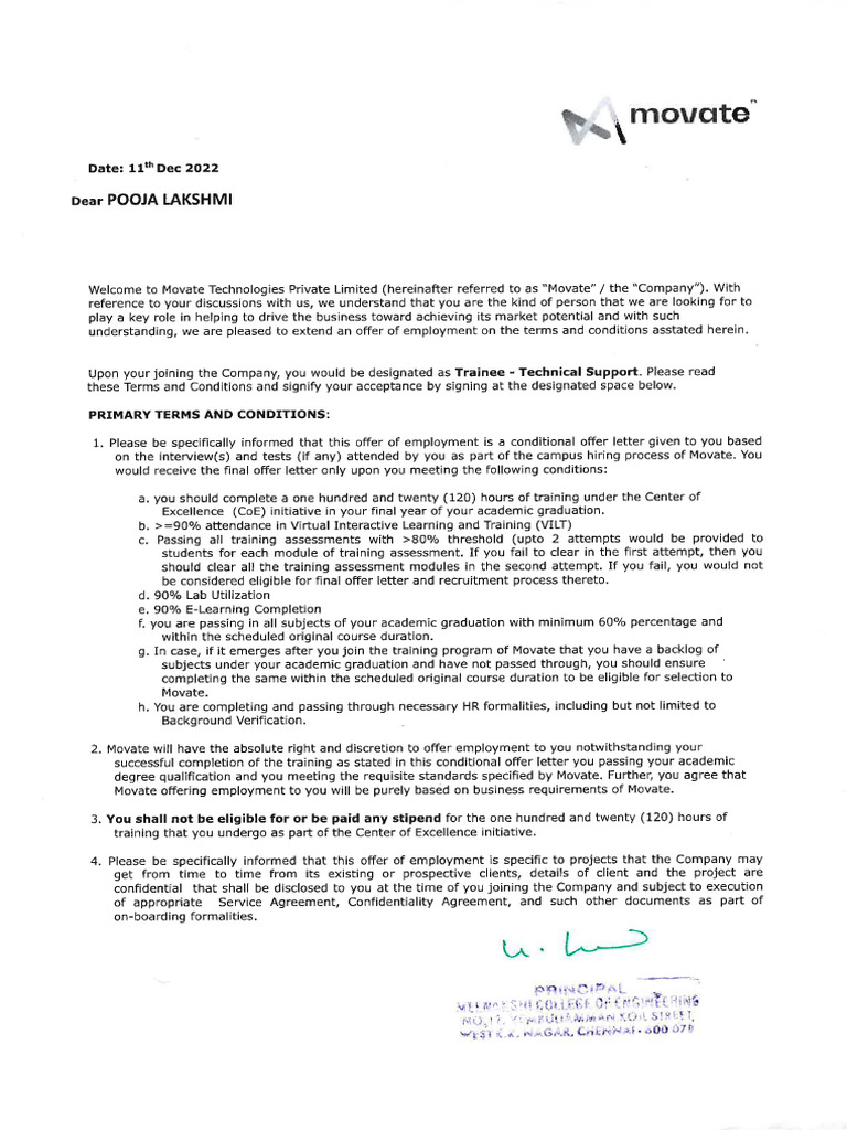 Offer Letter Sample | PDF