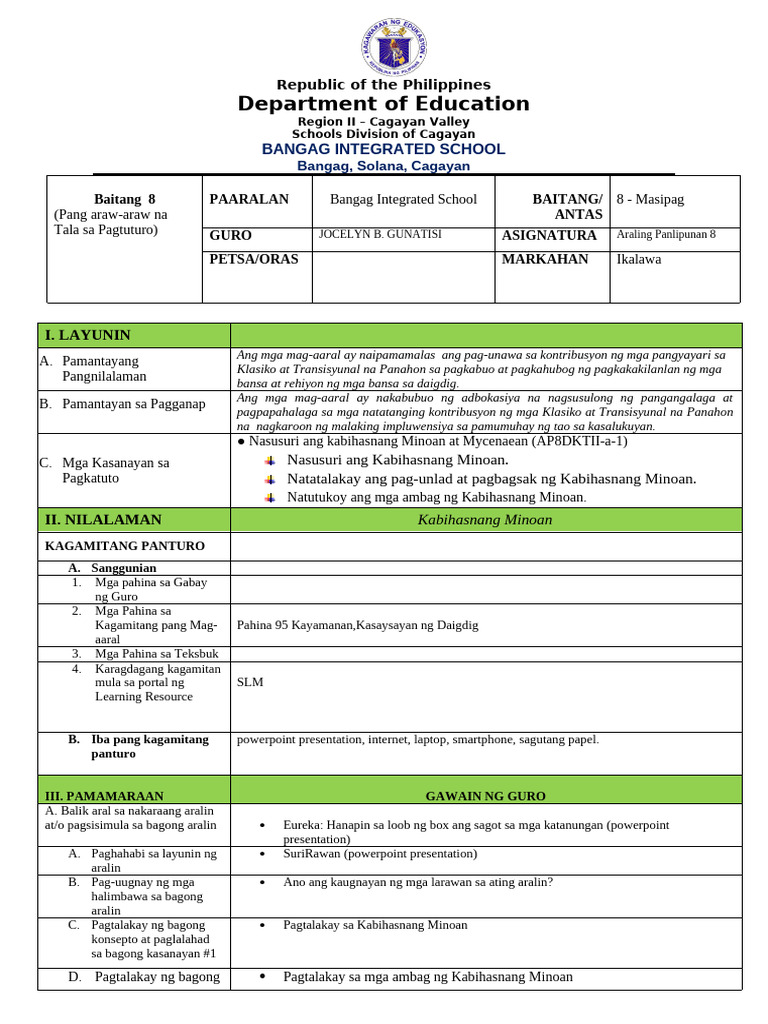 Department of Education: Bangag Integrated School | PDF