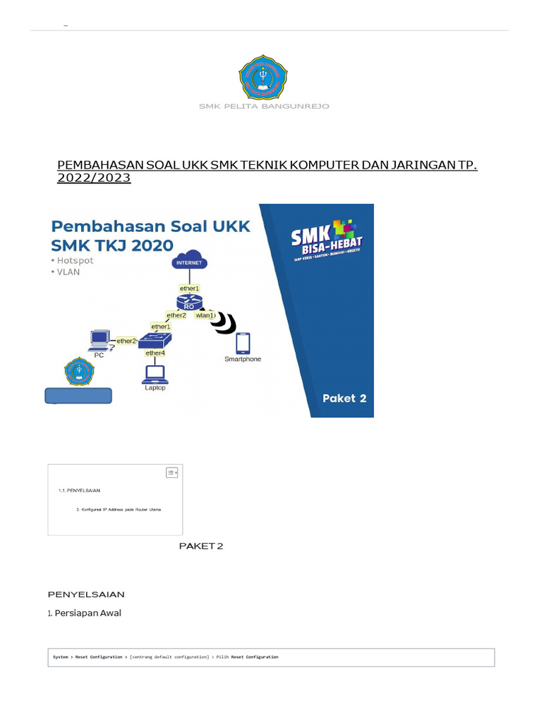 Pembahasan Paket 2 UKK TKJ 2023 | PDF