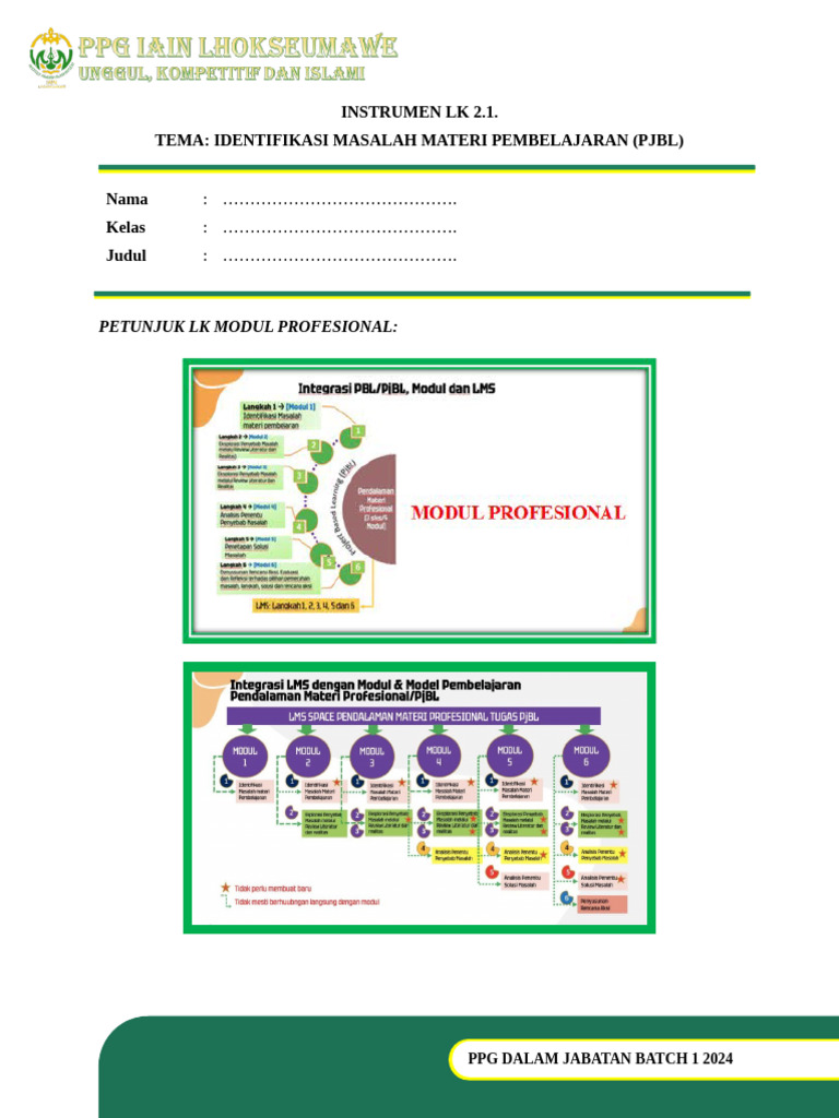 Instrumen LK 2.3 - Eksplorasi Penyebab Masalah - Wawancara - (MODUL PROFESIONAL 3 - PJ | PDF