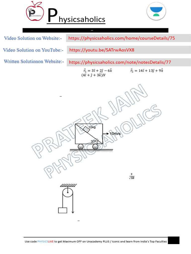 DPP-1JEEMainAdv.WEP-WorkDonebyConstantVariableForcesandWorkdonebyF-XCurve | PDF | Force | Metrology
