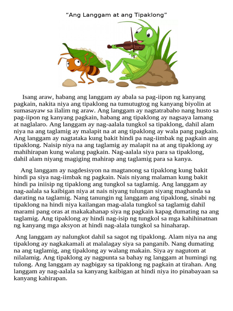 Tipaklong at Langgam | PDF