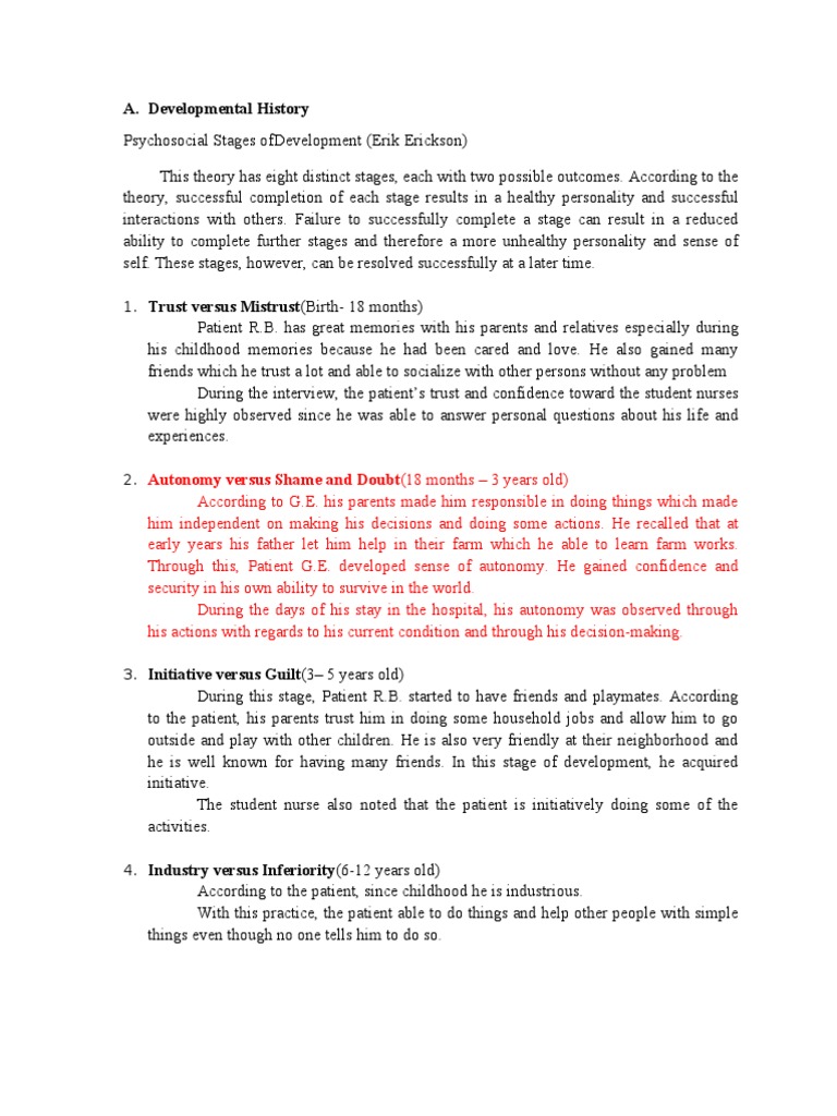 Developmental History | PDF | Psychological Concepts | Behavioural Sciences