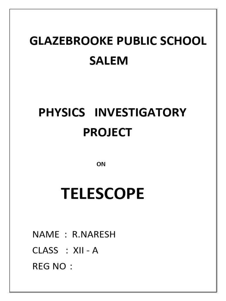 Phy Project Certificate and Ackn | PDF | Telescope | Astronomy