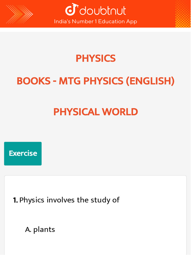 Doubtnut English Physics Overview | PDF | Force | Mass