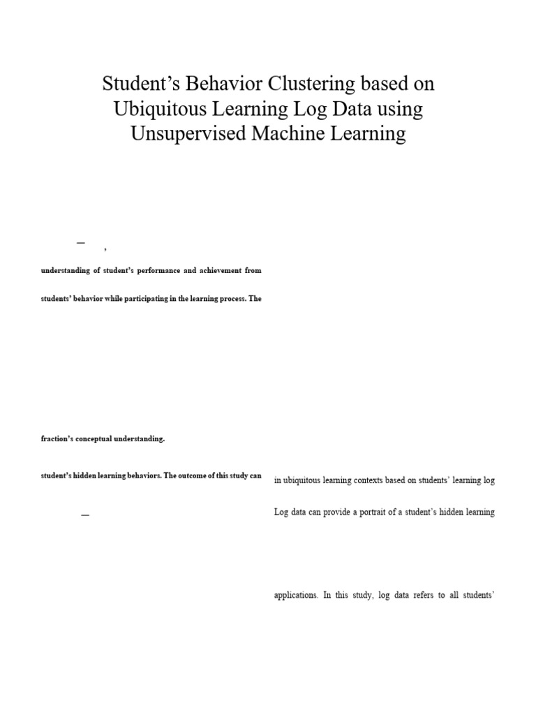 Student Behavior Clustering in Learning | PDF | Cluster Analysis | Data