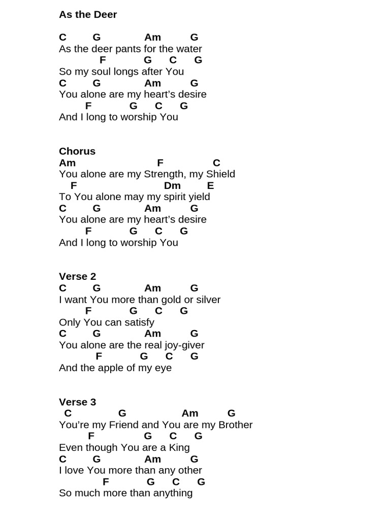 As The Deer Chords | PDF