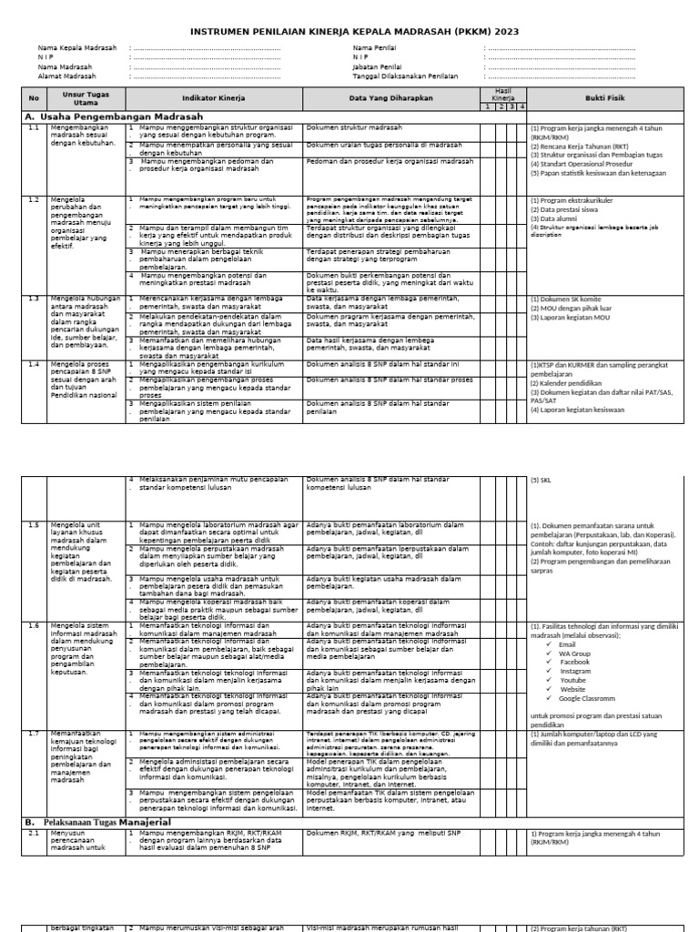 Instrumen PKKM Dan Bukti Fisik 2024 | PDF | Komputer