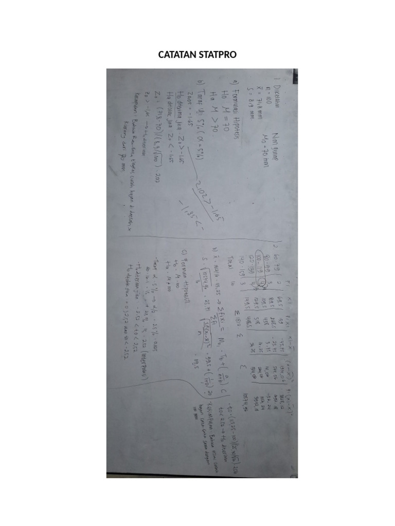 Catatan Statpro | PDF