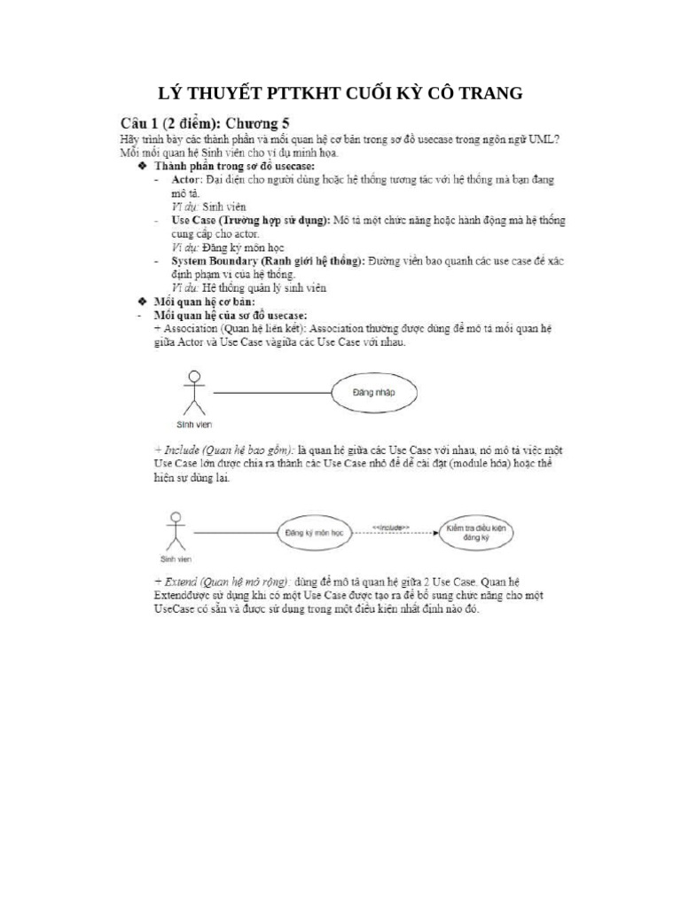 LÝ THUYẾT PTTKHT CUỐI Kì | PDF