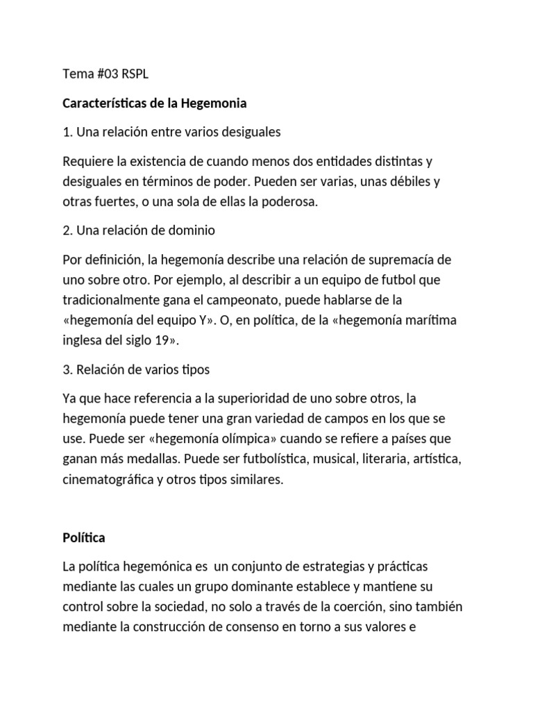 Tema #03 RSPL-WPS Office | PDF | Hegemonía | Ideologías
