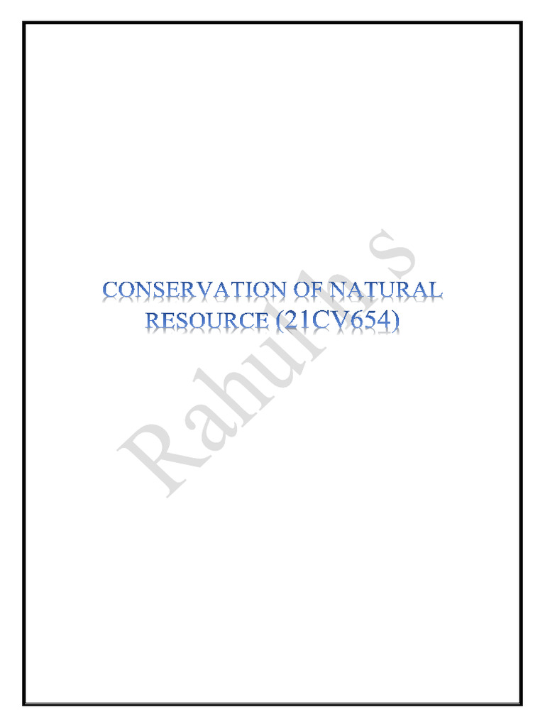 Natural Resource Conservation Overview | PDF | Weathering | Soil