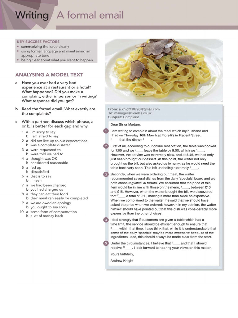 Handout Ef WB Formal Email | PDF