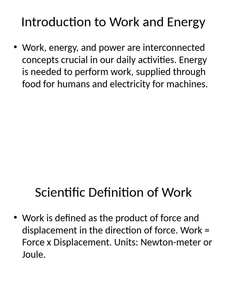 Work and Energy Summary | PDF | Kinetic Energy | Potential Energy