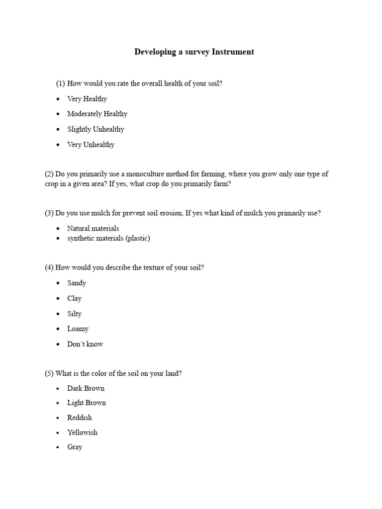Developing A Survey Instrument-1 | PDF