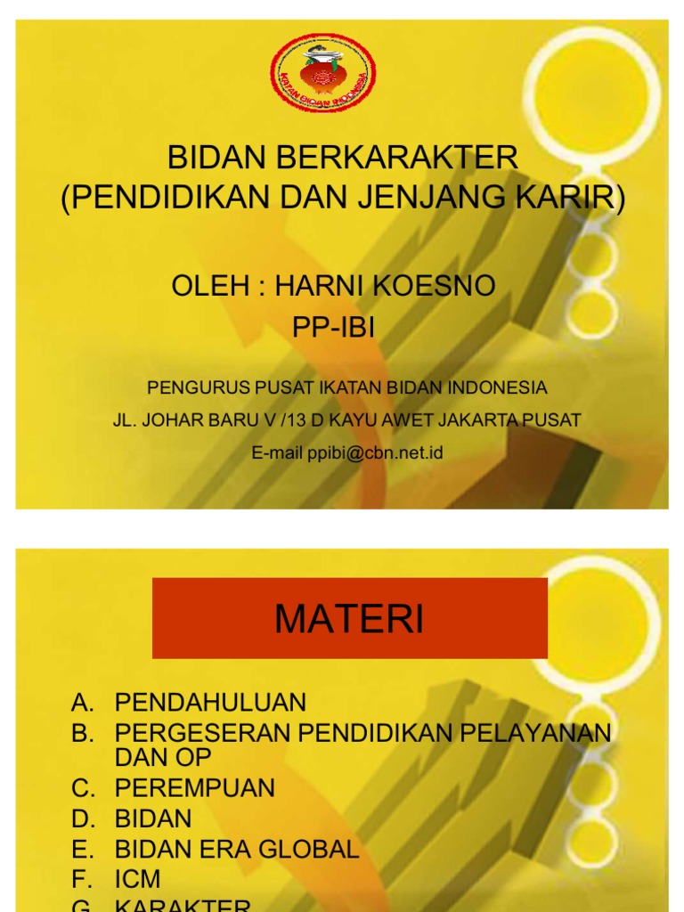 Bidan Berkarakter (Pendidikan Dan Jenjang Karir) | PDF