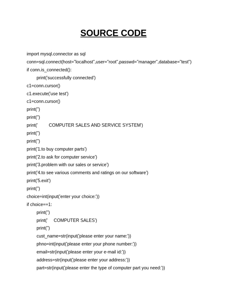 1. COMPUTER SALES AND SERIVICE SYSTEM PROJECT | PDF | Computer Data | Information Technology