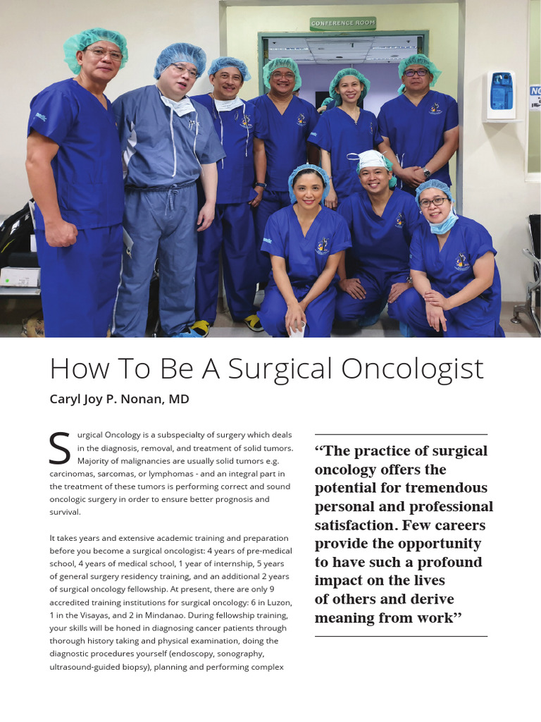 Becoming a Surgical Oncologist | PDF | Oncology | Surgery