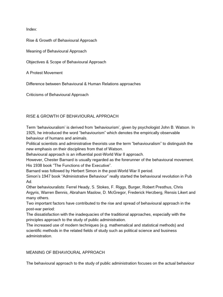 10. Behavioural theory | PDF | Science | Behavior