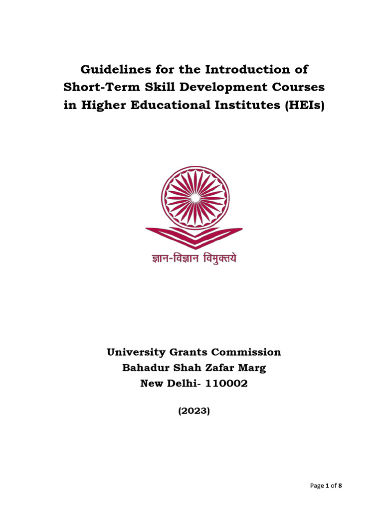 STT - Guidelines For The Introduction of Short-Term Skill Development ...