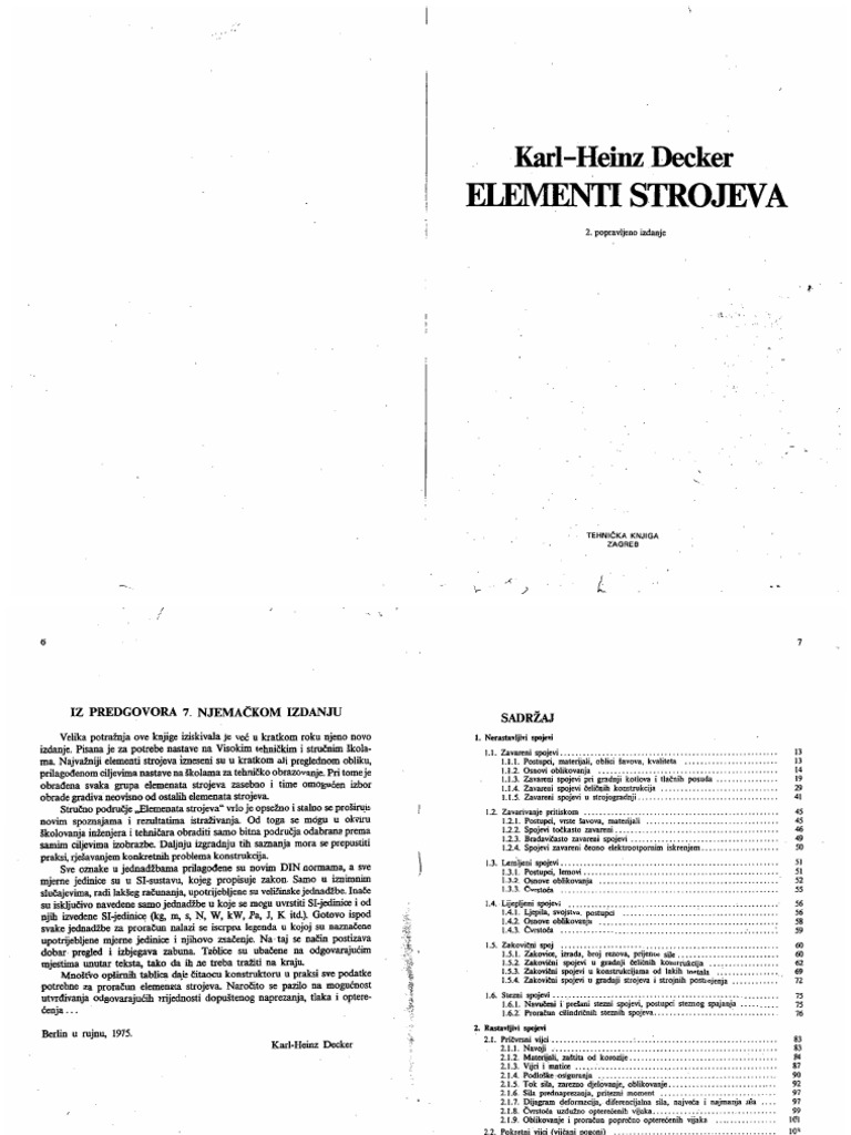 Decker Elementi Strojeva 1 | PDF