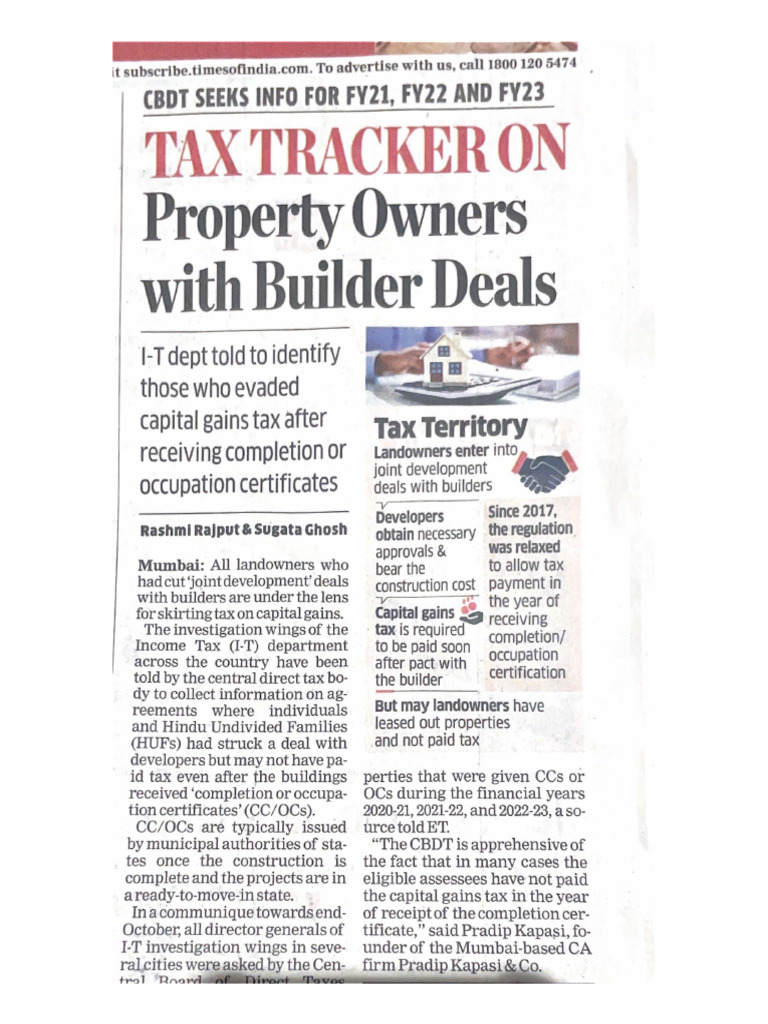 CBDT Seeks Info For Fy21, FV22 and FV23 | PDF