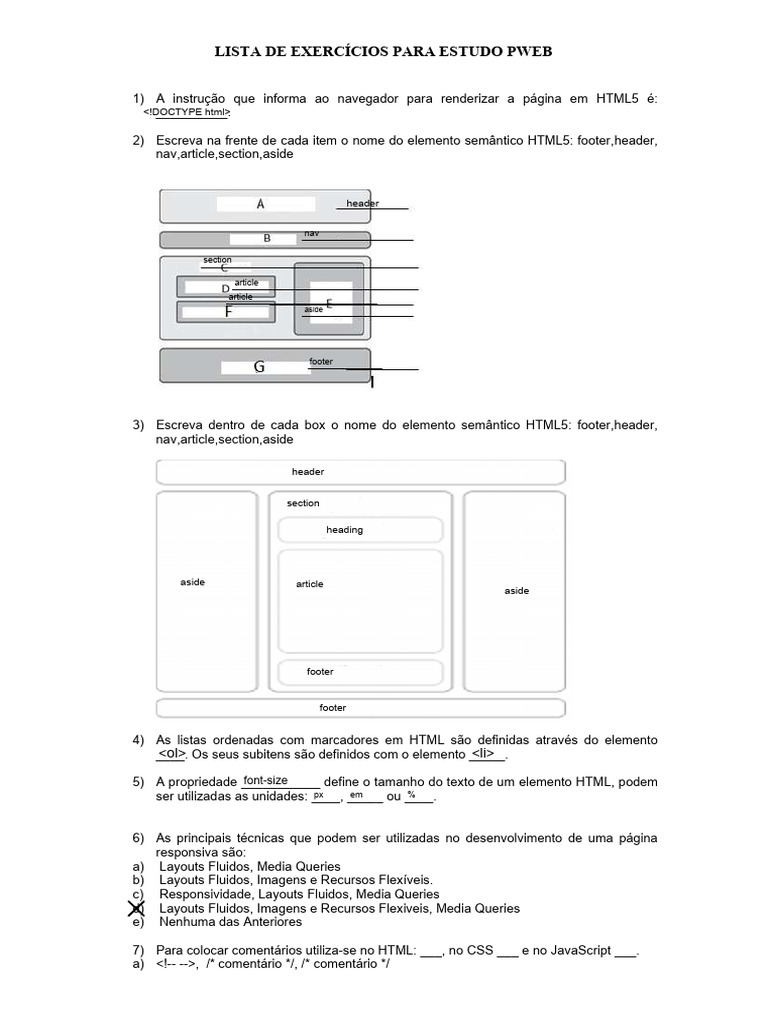 Exercícios Práticos de HTML e JavaScript | PDF | Html | Desenvolvimento Web