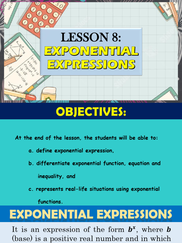 Exponential Expressions | PDF | Exponential Function | Exponentiation Exponential Expressions | PDF | Exponential Function | Exponentiation