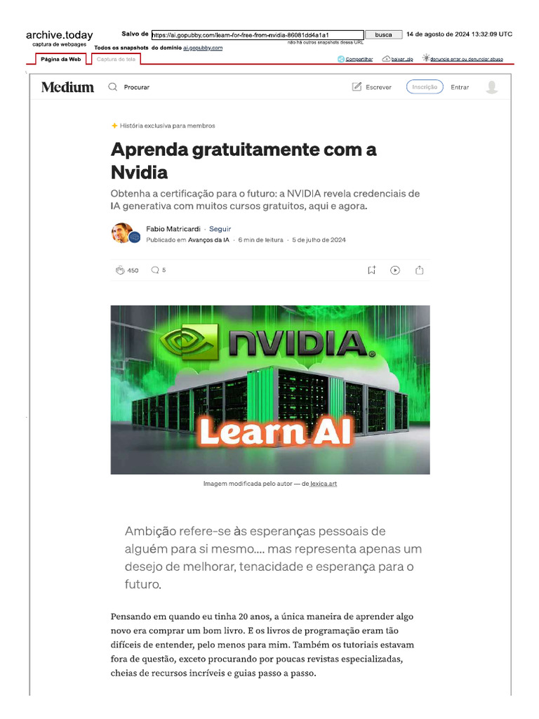 Aprenda Gratuitamente Com A Nvidia | PDF