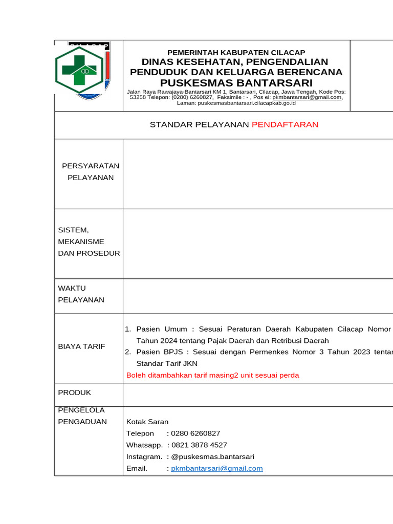 Format Standar Pelayanan | PDF