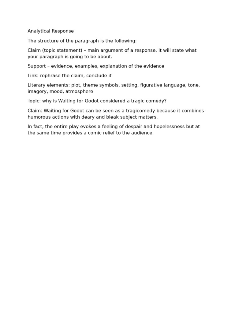 Analytical Response | PDF | Language Arts & Discipline
