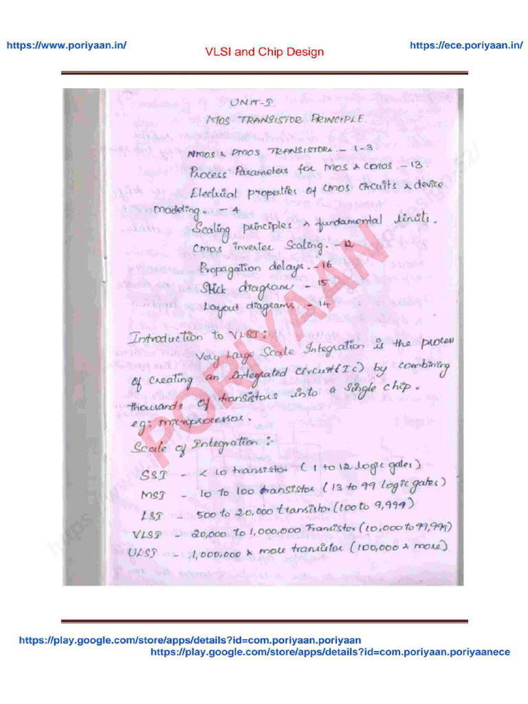 VLSI and Chip Design Handwritten Notes | PDF