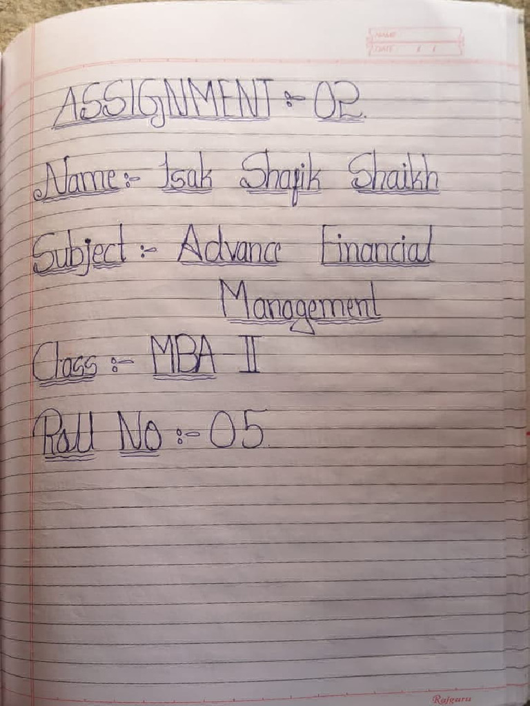 AFM Assignment 2nd | PDF