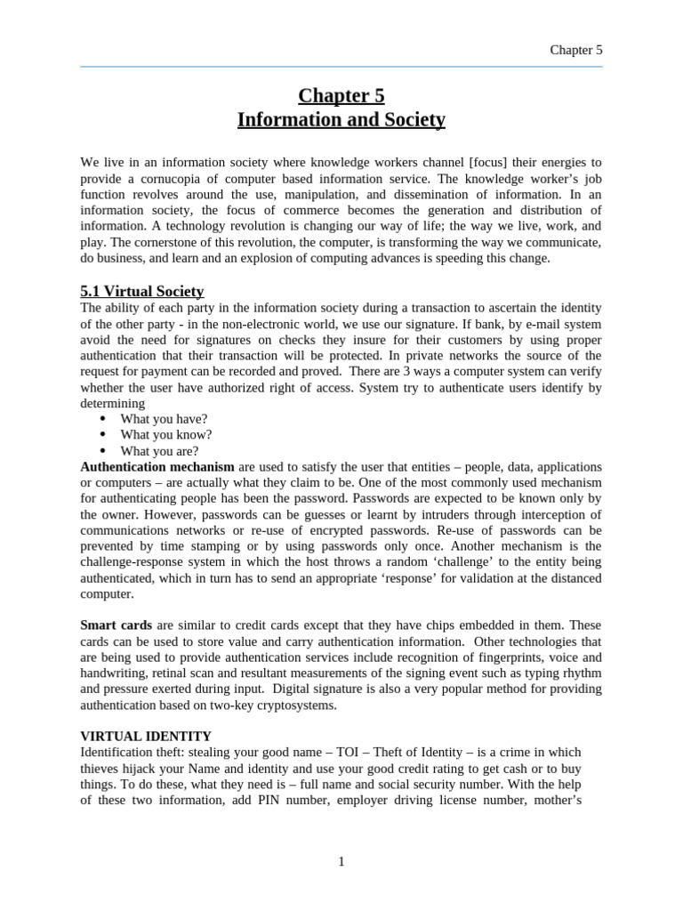 Chapter-5-Information and Society | PDF | Computer Virus | Security Hacker
