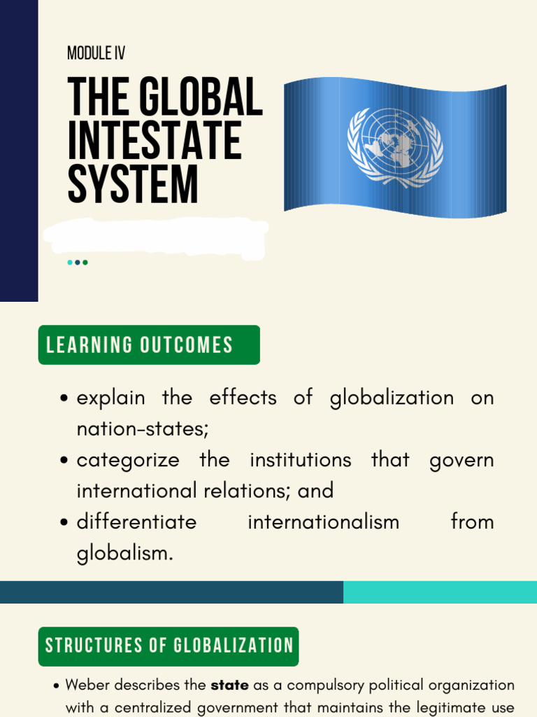 Lesson 4 The Global Intestate System | PDF | Globalization | Nation State