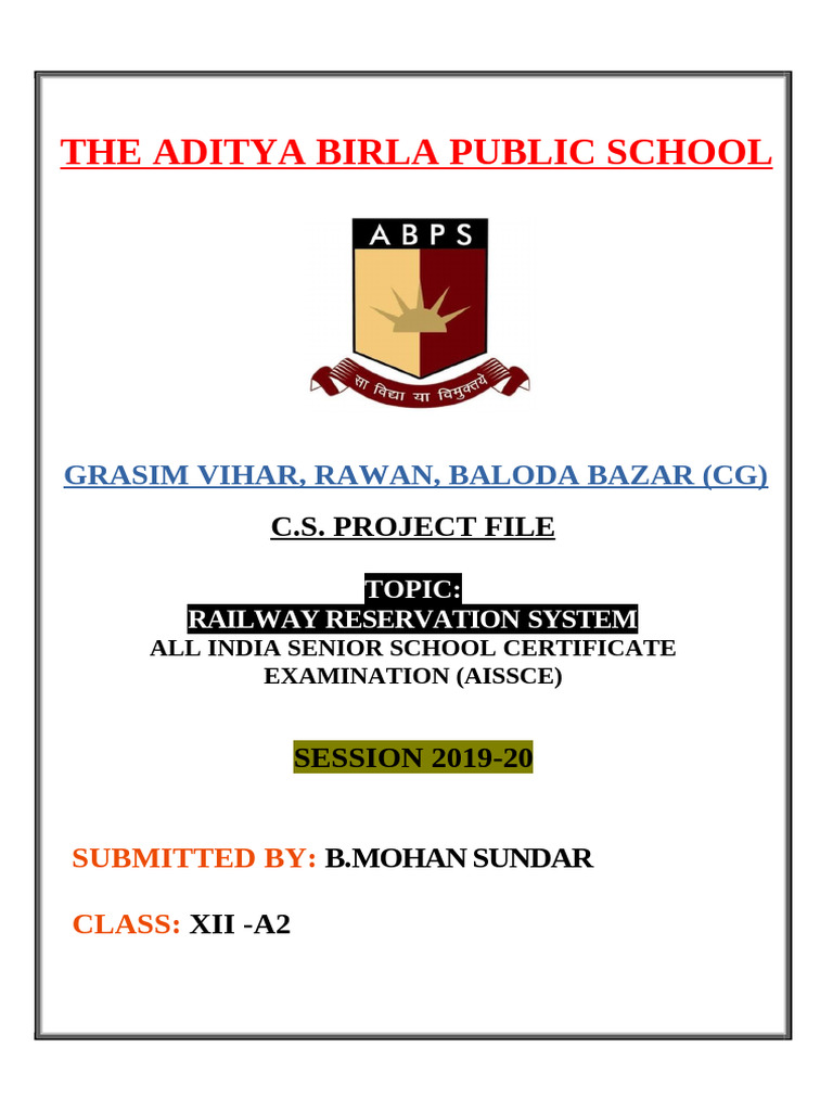 Class 12 Computer Science Project Python Pdf Python Programming 2787
